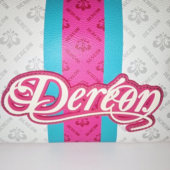 Dereon | Bags | Dereon Pink And White Hobo Bag With Signature Style ...
